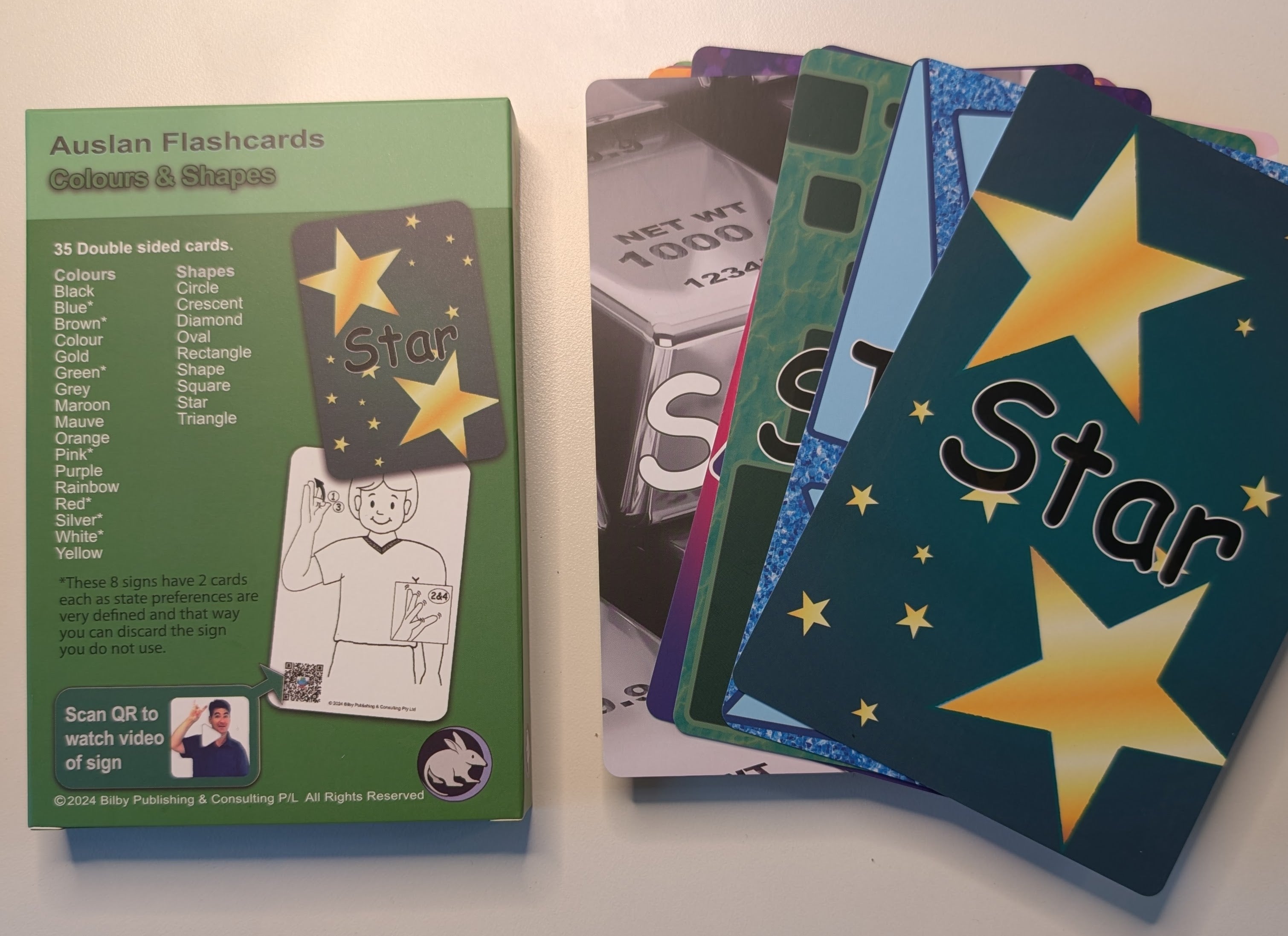 Auslan Children's Flash Cards - Colours and Shapes